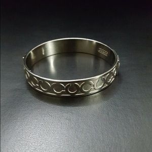 Coach | Jewelry | Authentic Silvertoned Coach Bangle Bracelet | Poshmark
